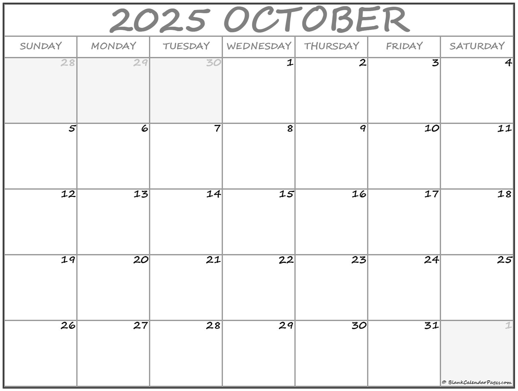 Blank October 2022 Calendar Printable Printable World Holiday