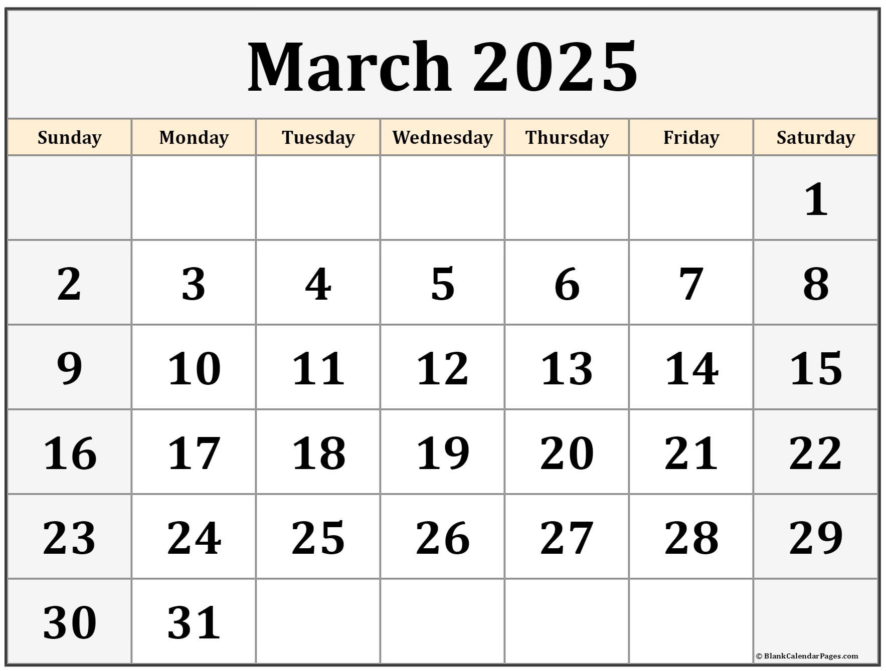 March 2025 Calendar Free Printable Calendars
