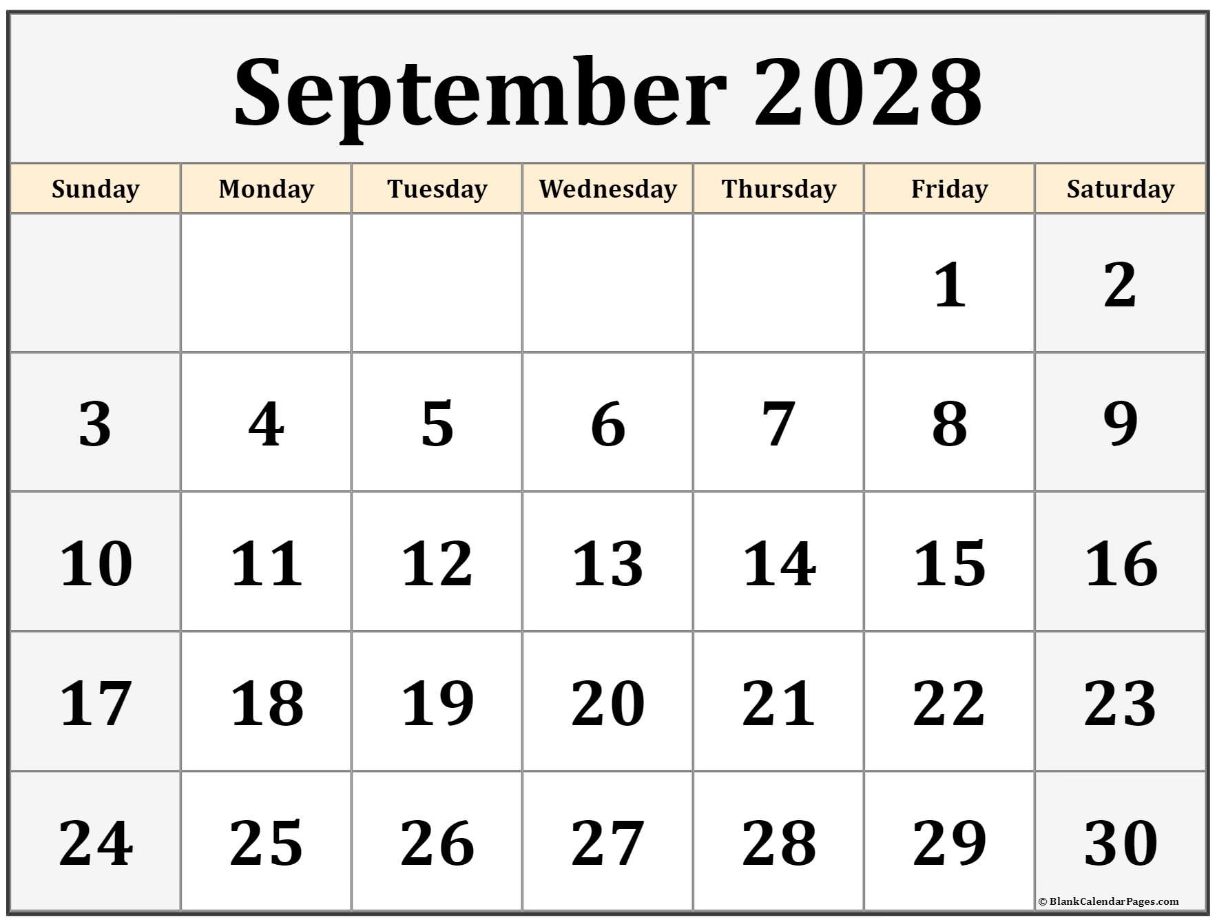 September 2028 calendar | free printable calendars