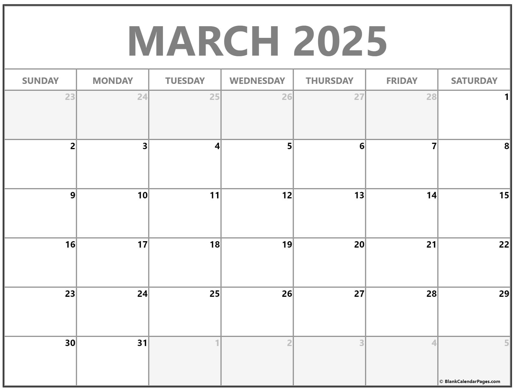 March 2023 Printable Calendar Free Printable Calendar Monthly