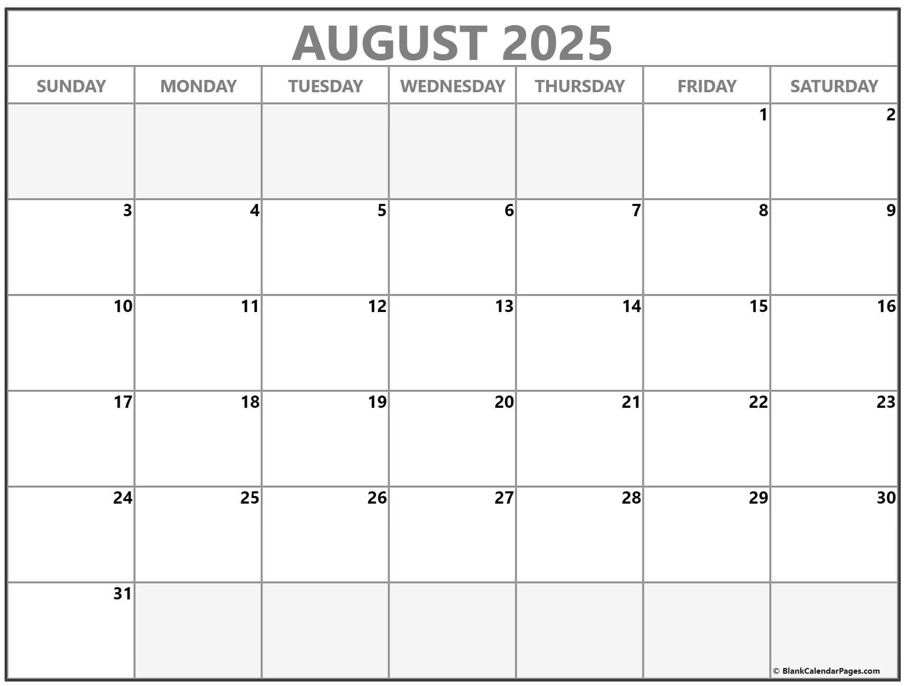 August 2023 Calendar Free Printable Calendar