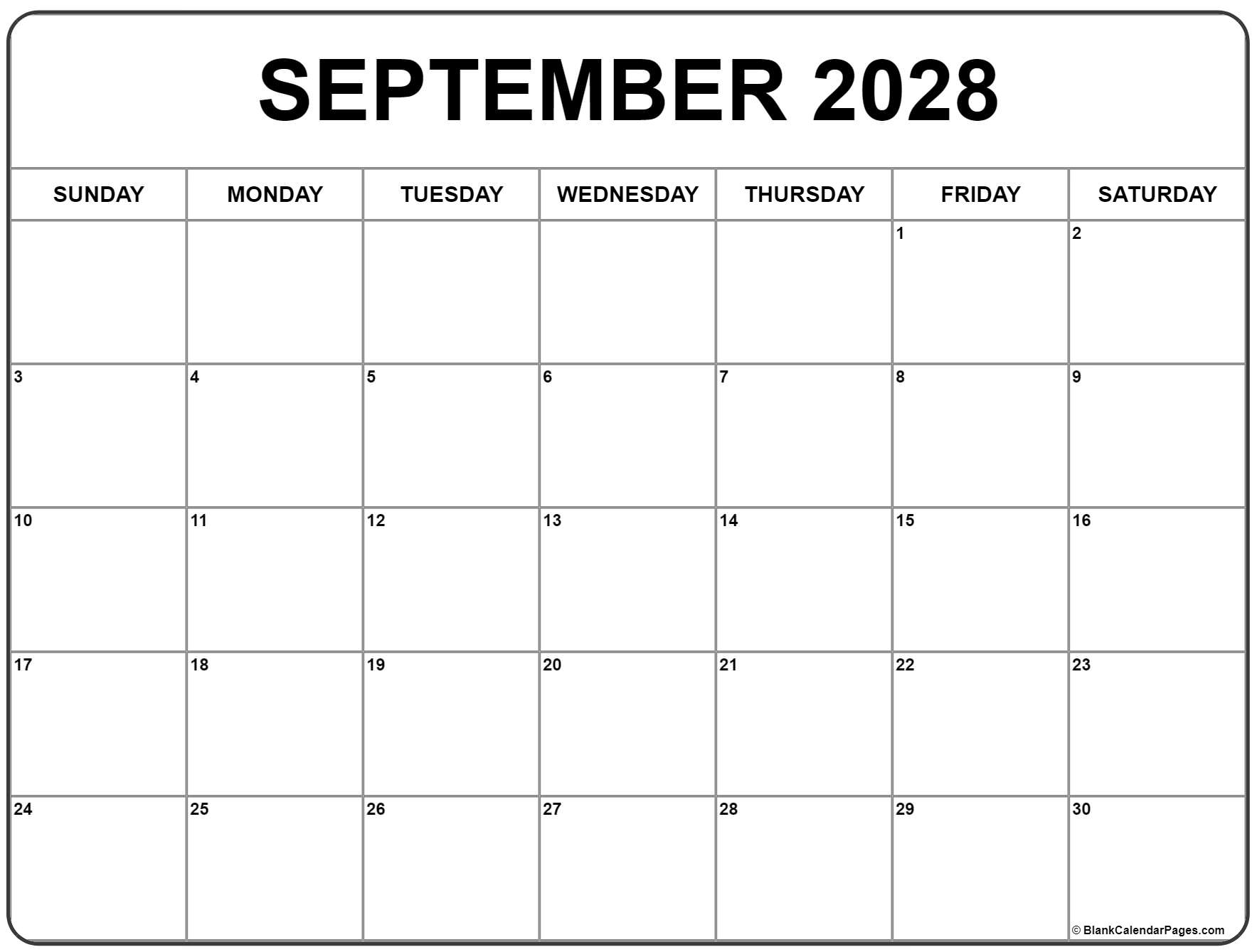 September 2028 calendar | free printable calendars