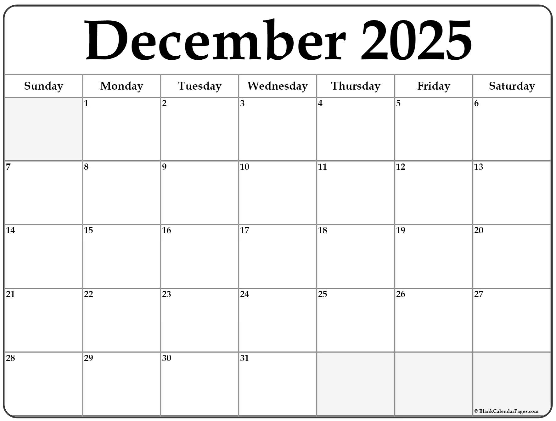 December 2023 Printable Monthly Calendar Photos