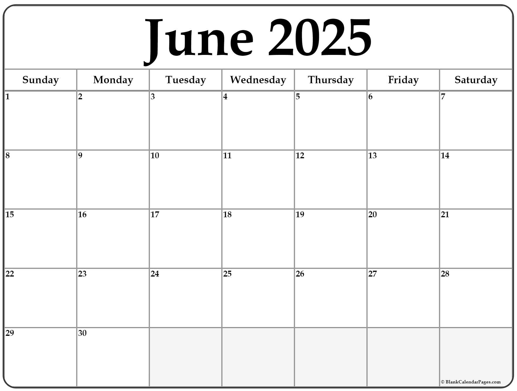 June 2023 Blank Calendar Martin Printable Calendars