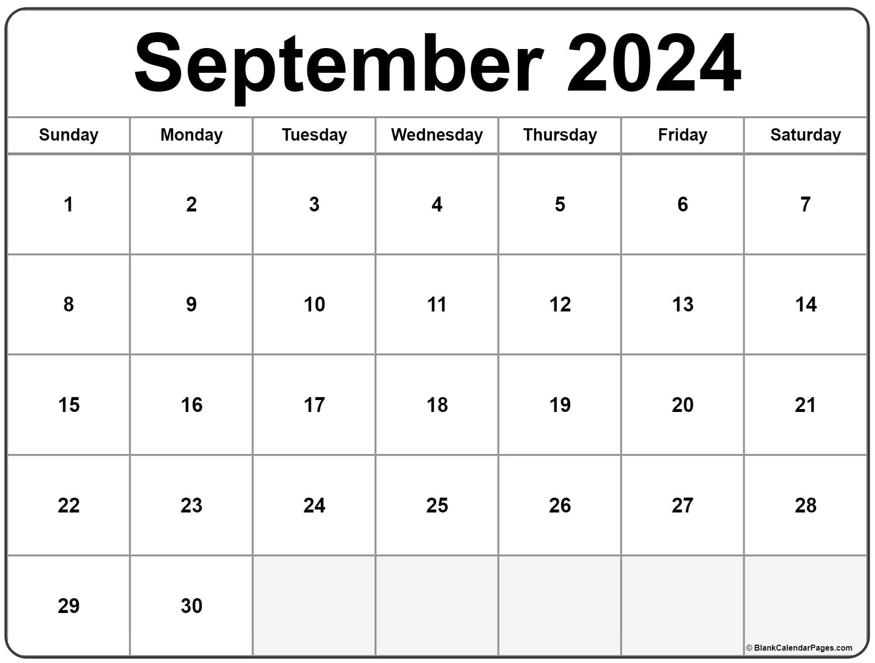 September 2024 Calendar Free Printable Calendar