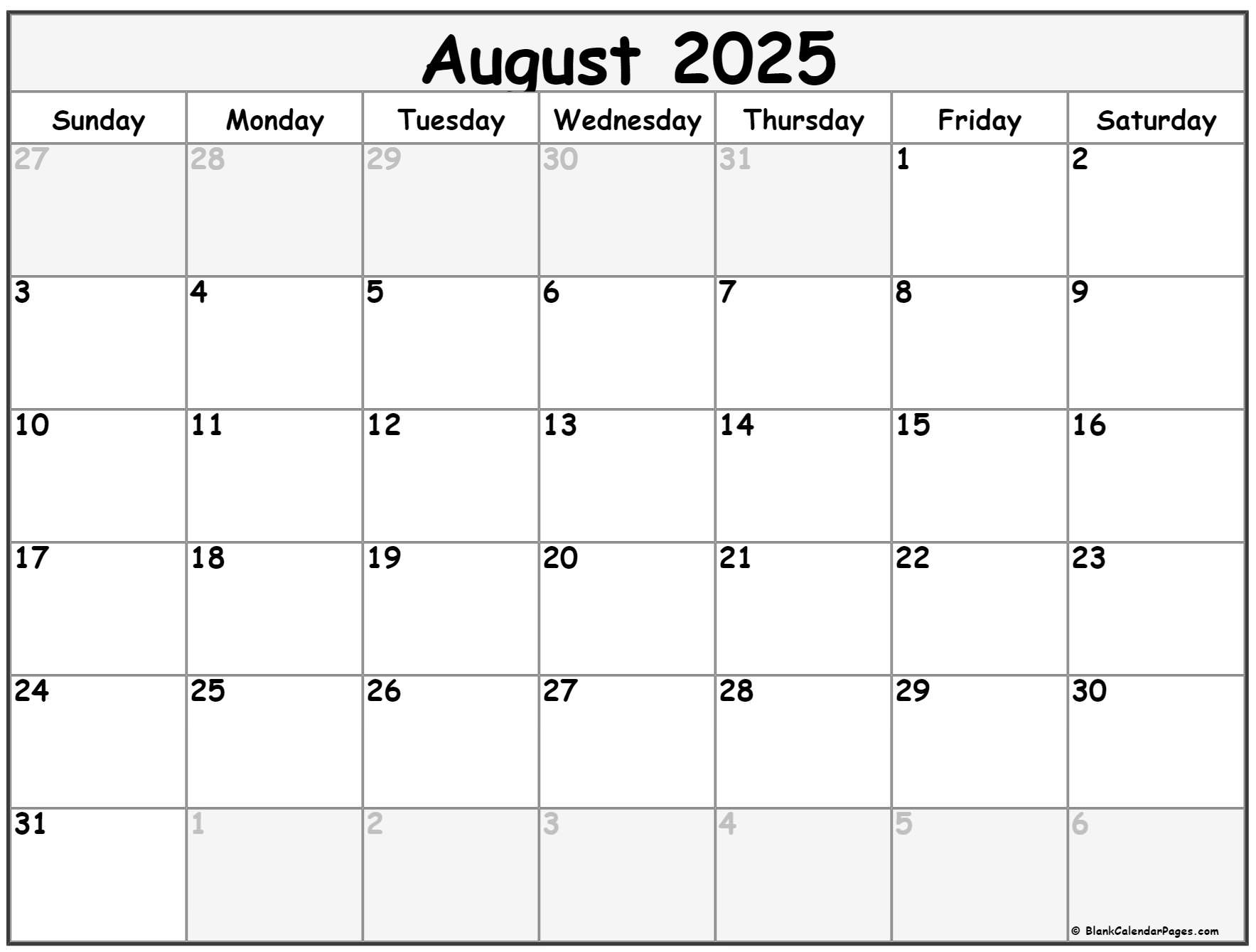 Free Printable August 2023 Calendar Template PELAJARAN