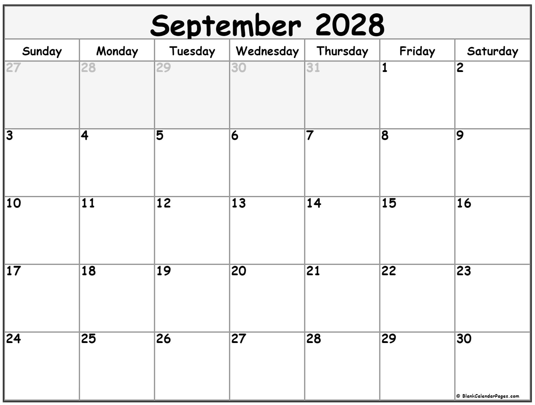 September 2028 calendar | free printable calendar