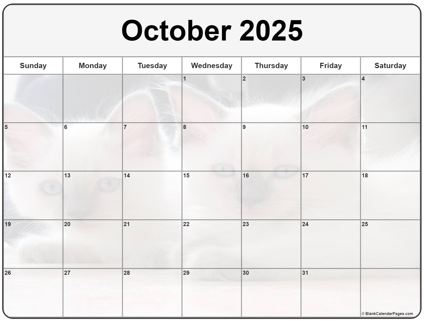 Collection Of October 2023 Photo Calendars With Image Filters 