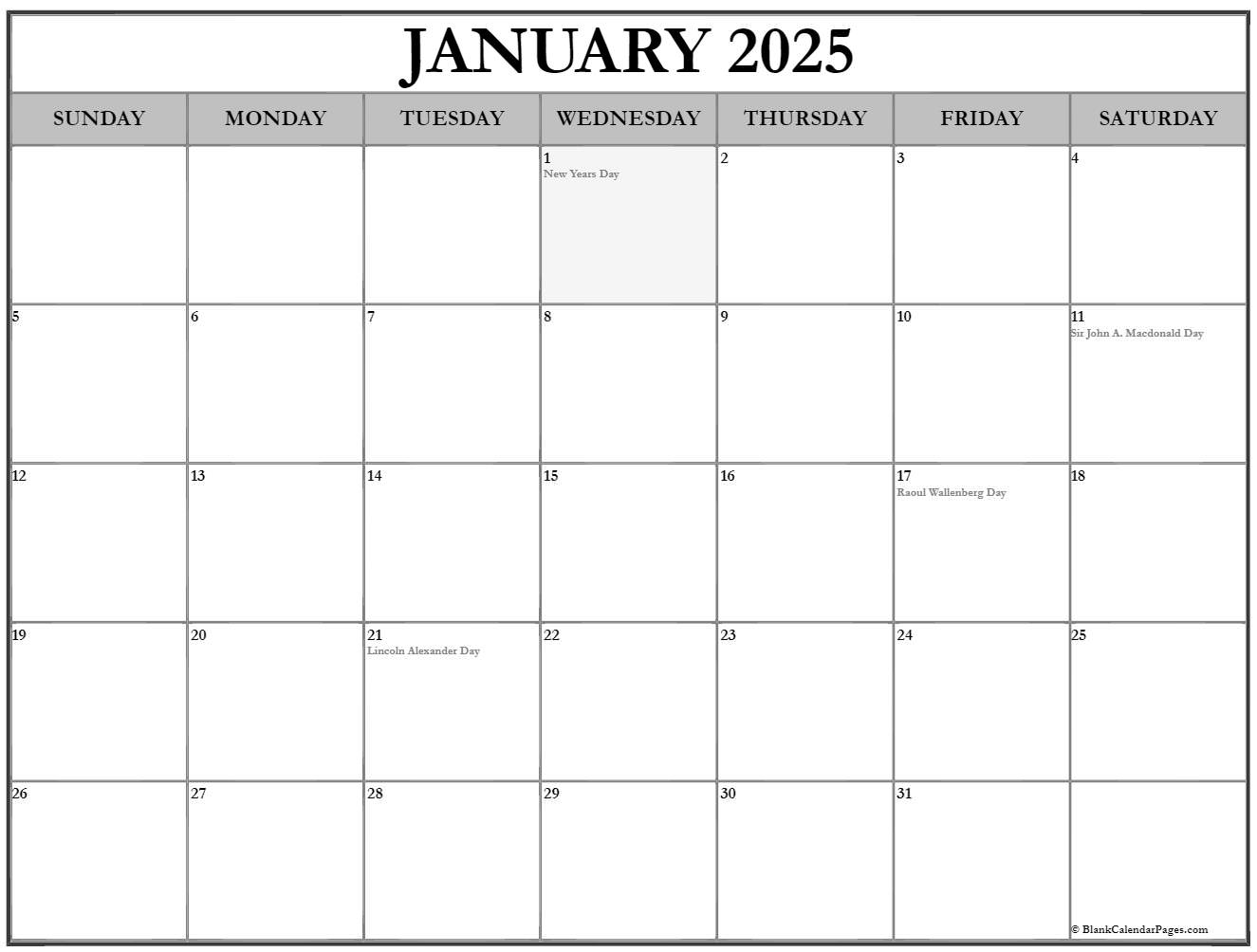January 2023 With Holidays Calendar