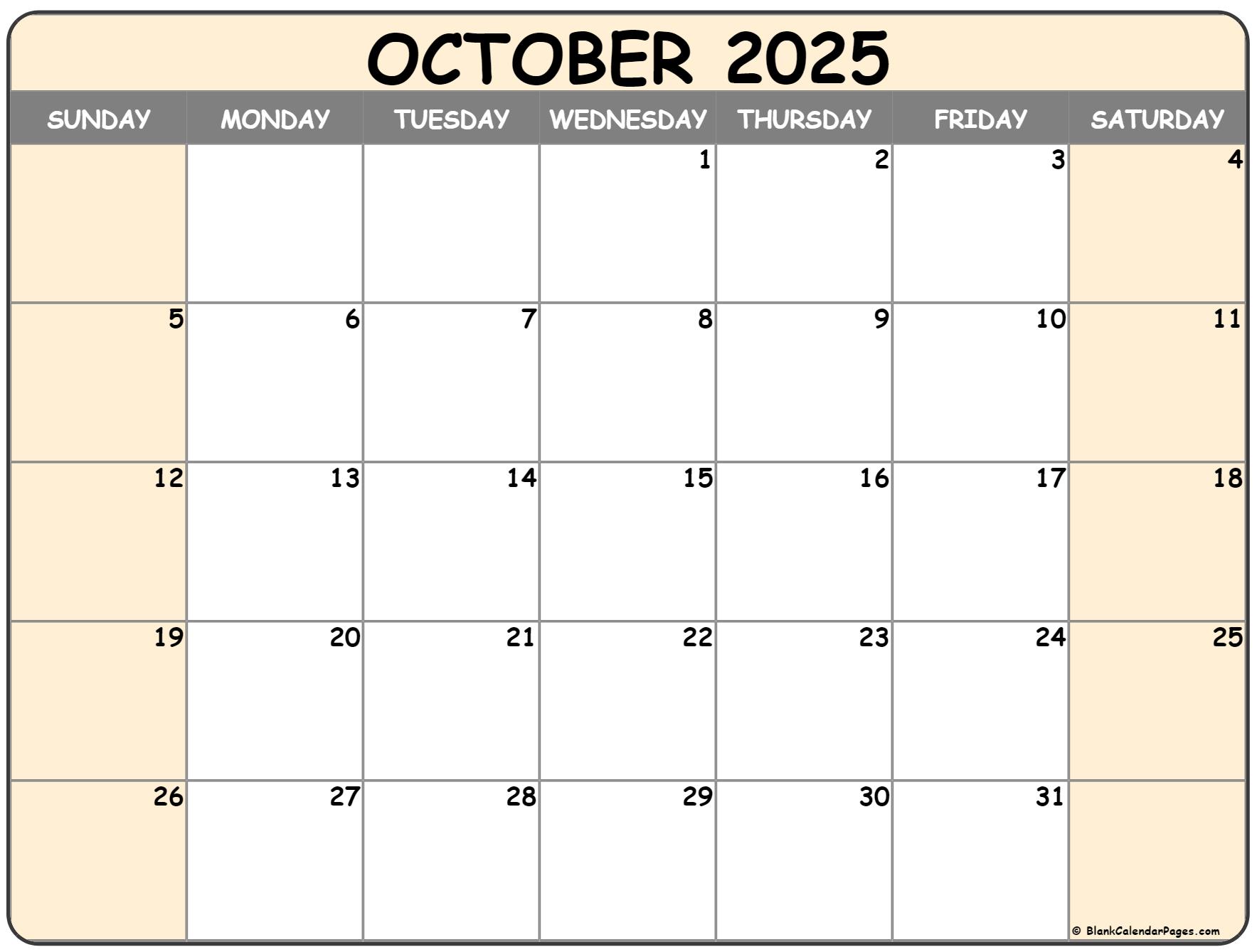 October 2023 Calendar Free Printable Calendar