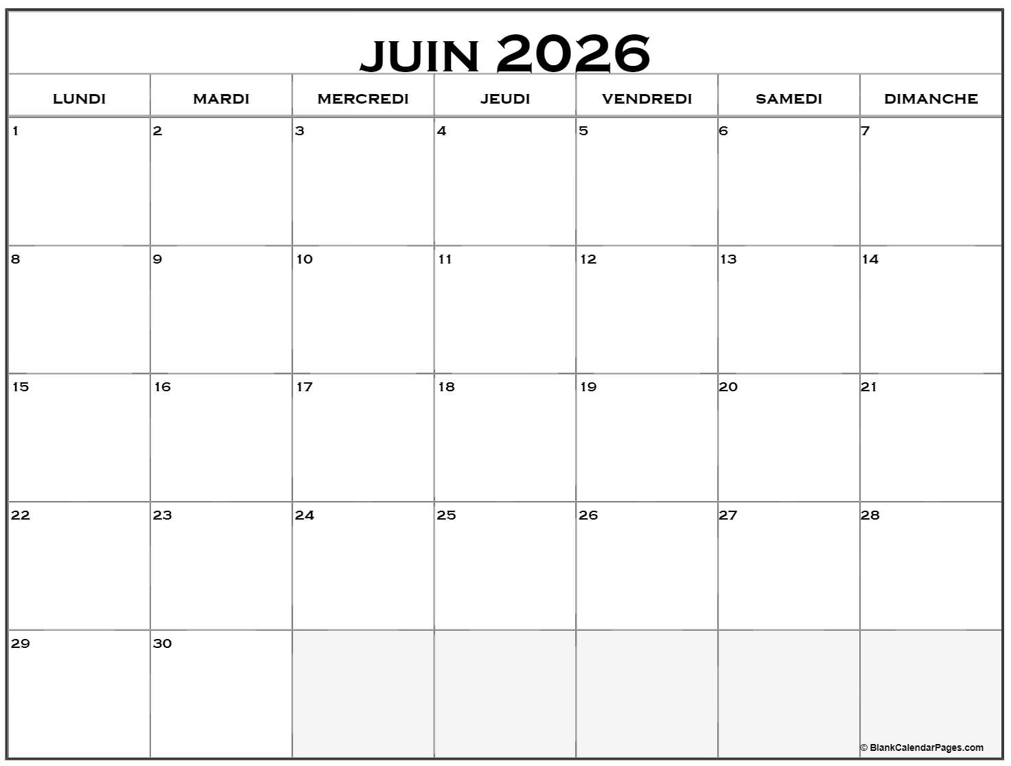juin 2020 calendrier imprimable | Calendrier gratuit
