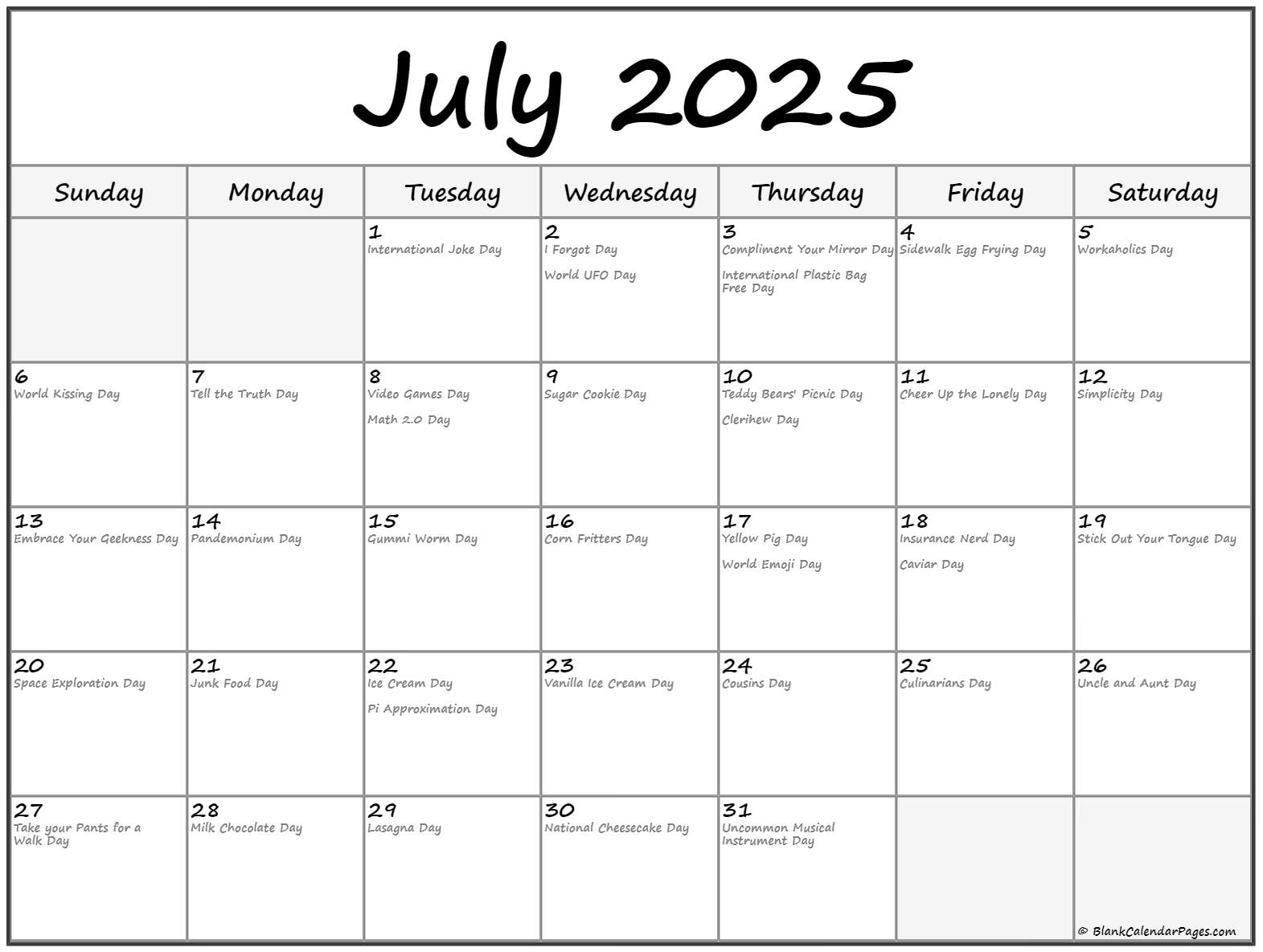 July 2023 Calendar Free Printable Calendar July 2023 Calendar Free 