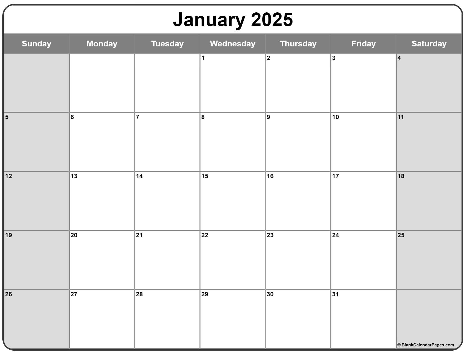 Blank Calendar Template 2023