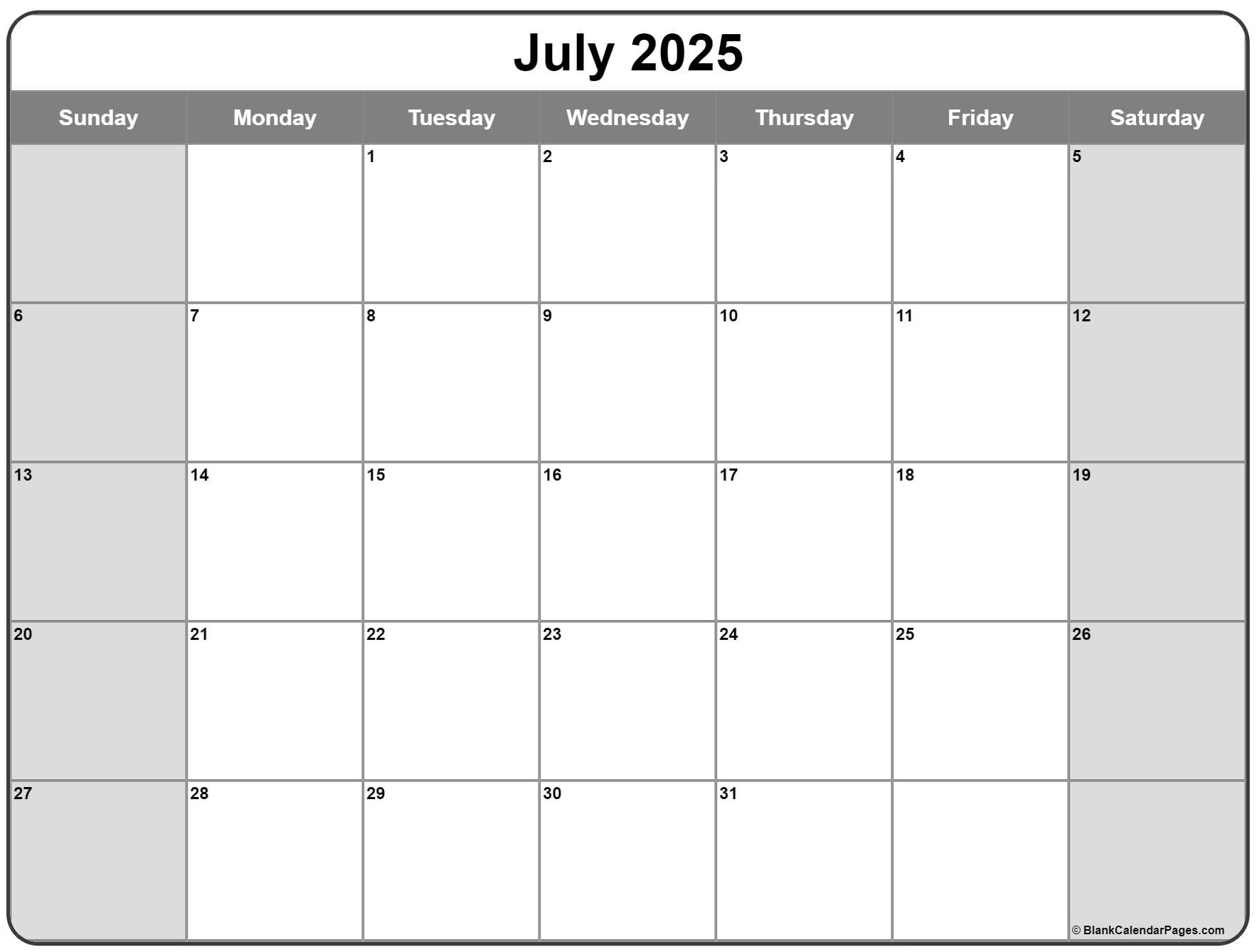 July 2023 Calendar Free Printable Calendar