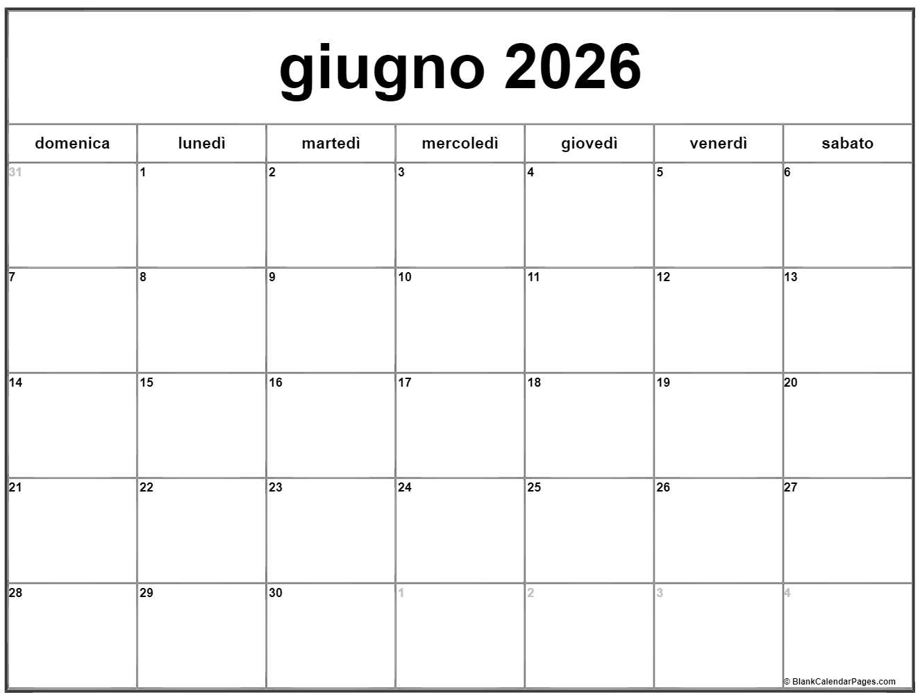 Giugno 2023 Calendario Gratis Italiano Calendario Giugno