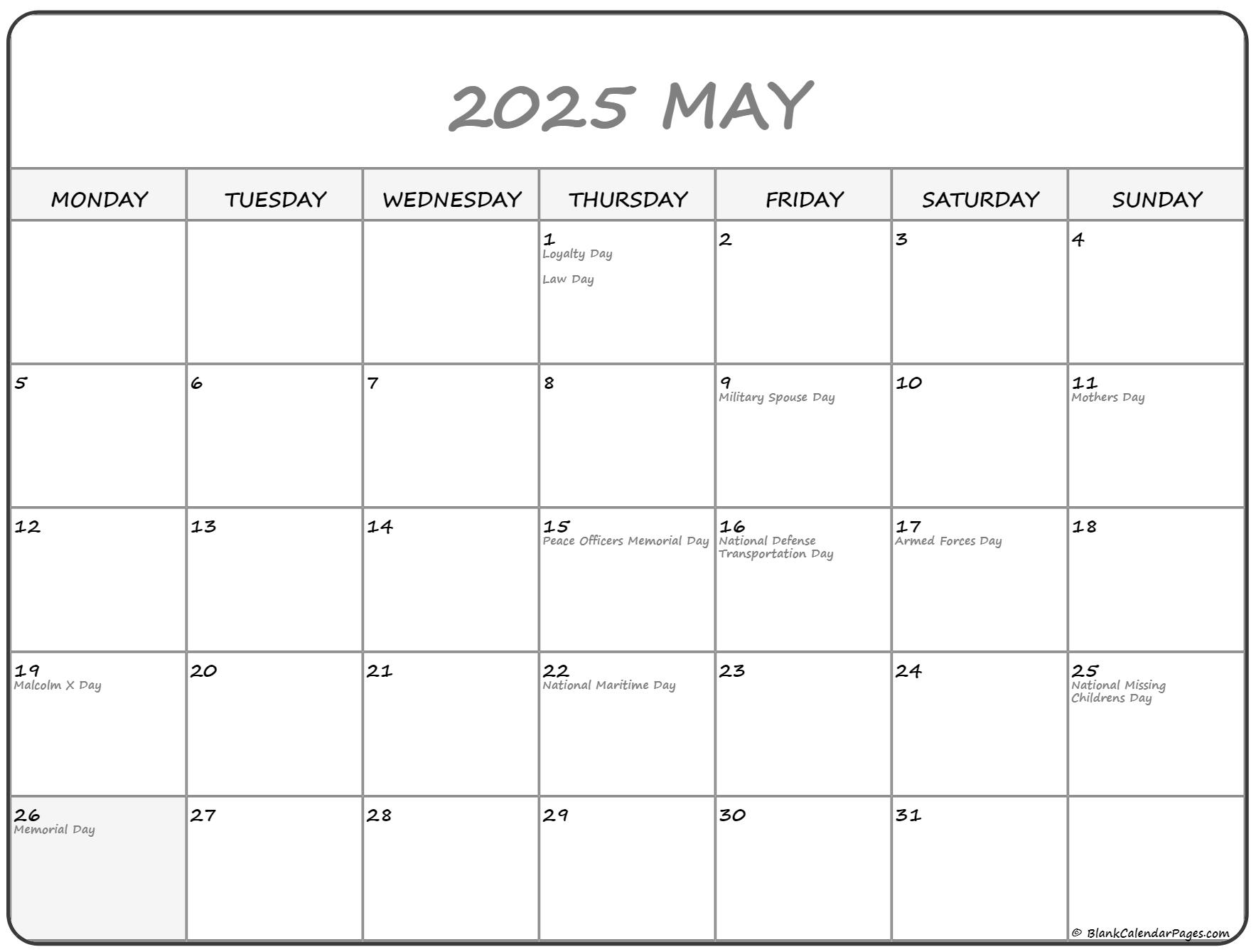 May 2023 Calendar Monday Start Get Calendar 2023 Update