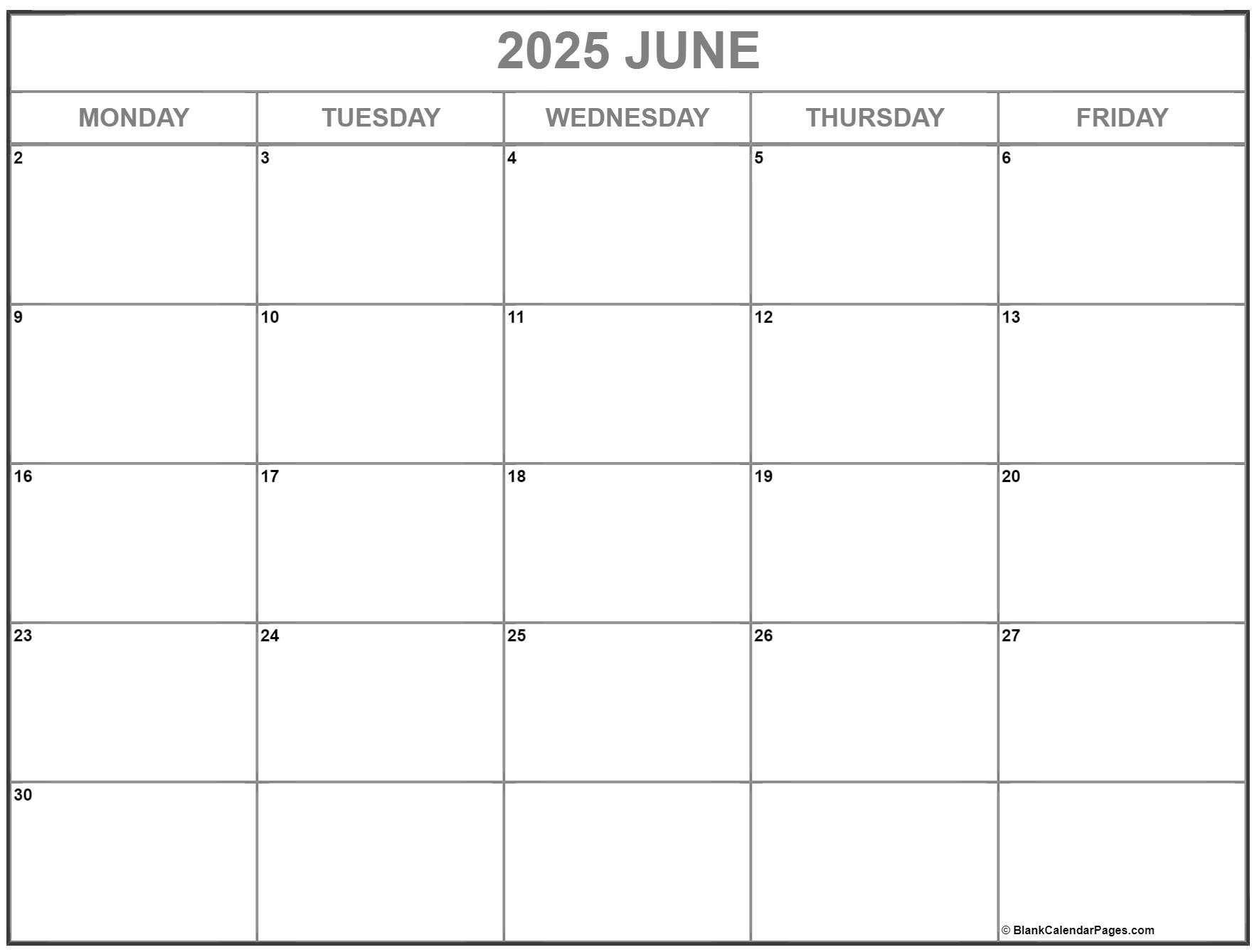 June 2023 Monday Calendar Monday To Sunday
