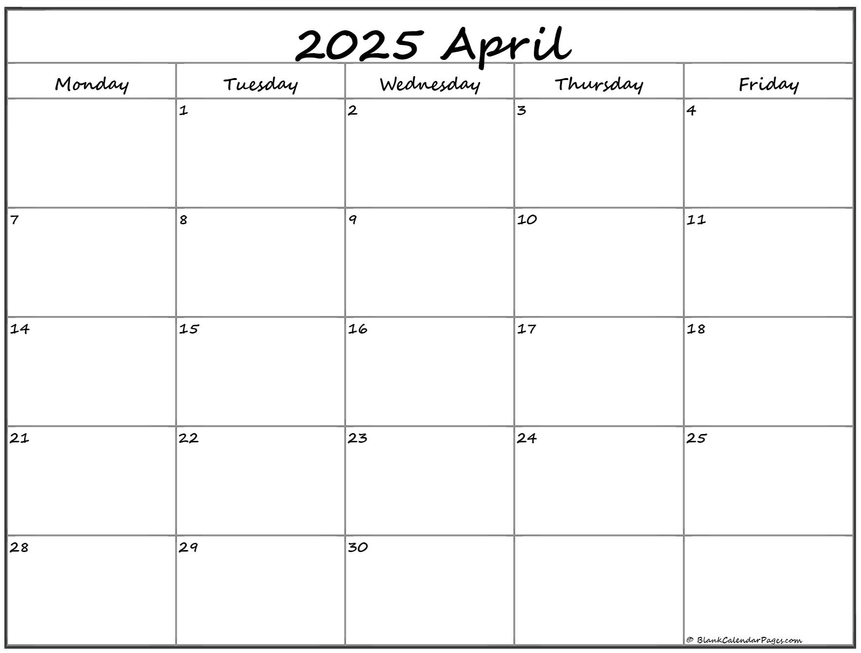 April 2023 Monday Calendar Monday To Sunday
