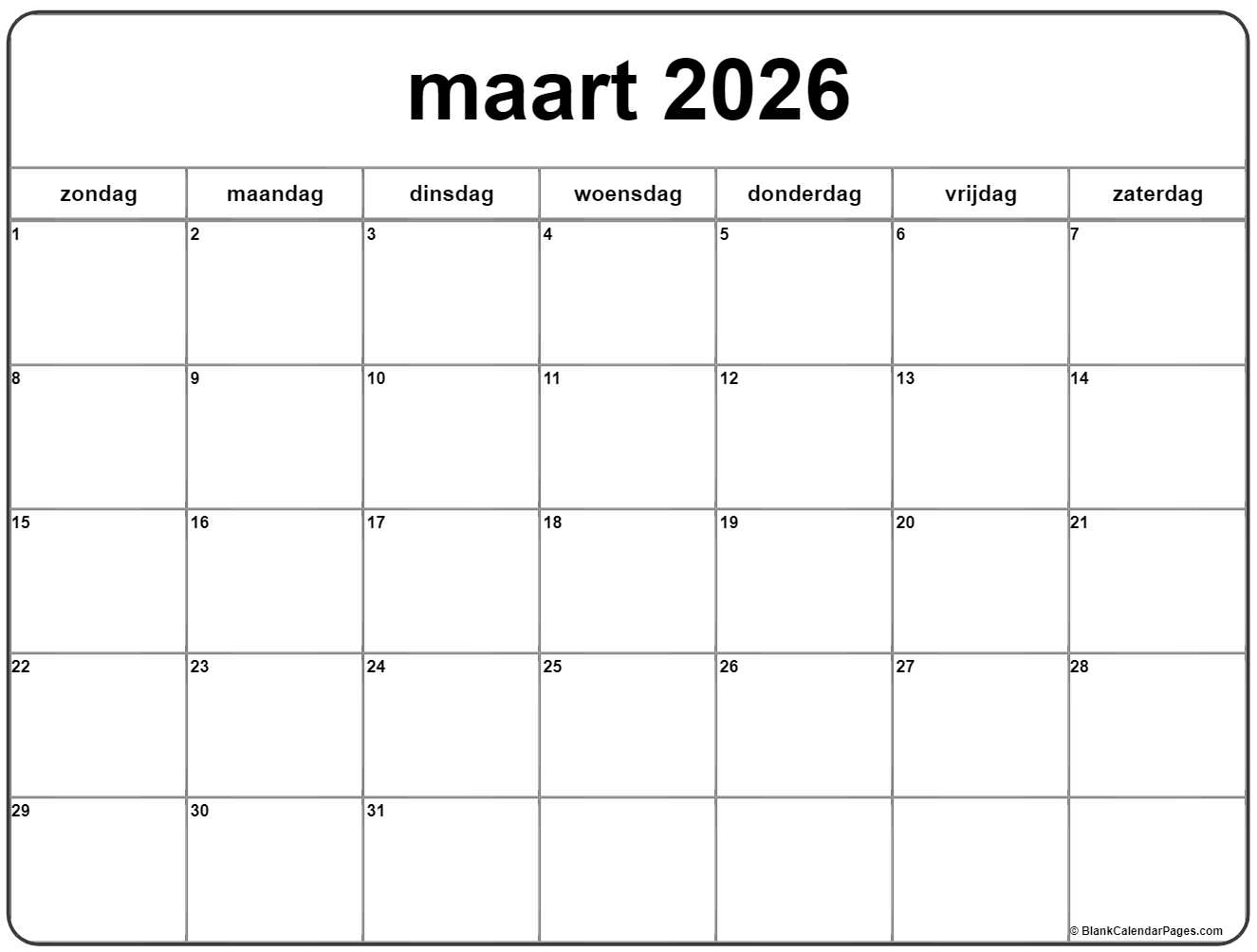 Maart 2023 Kalender Nederlandse Kalender Maart Maart 2023 Kalender Nederlandse Kalender Maart