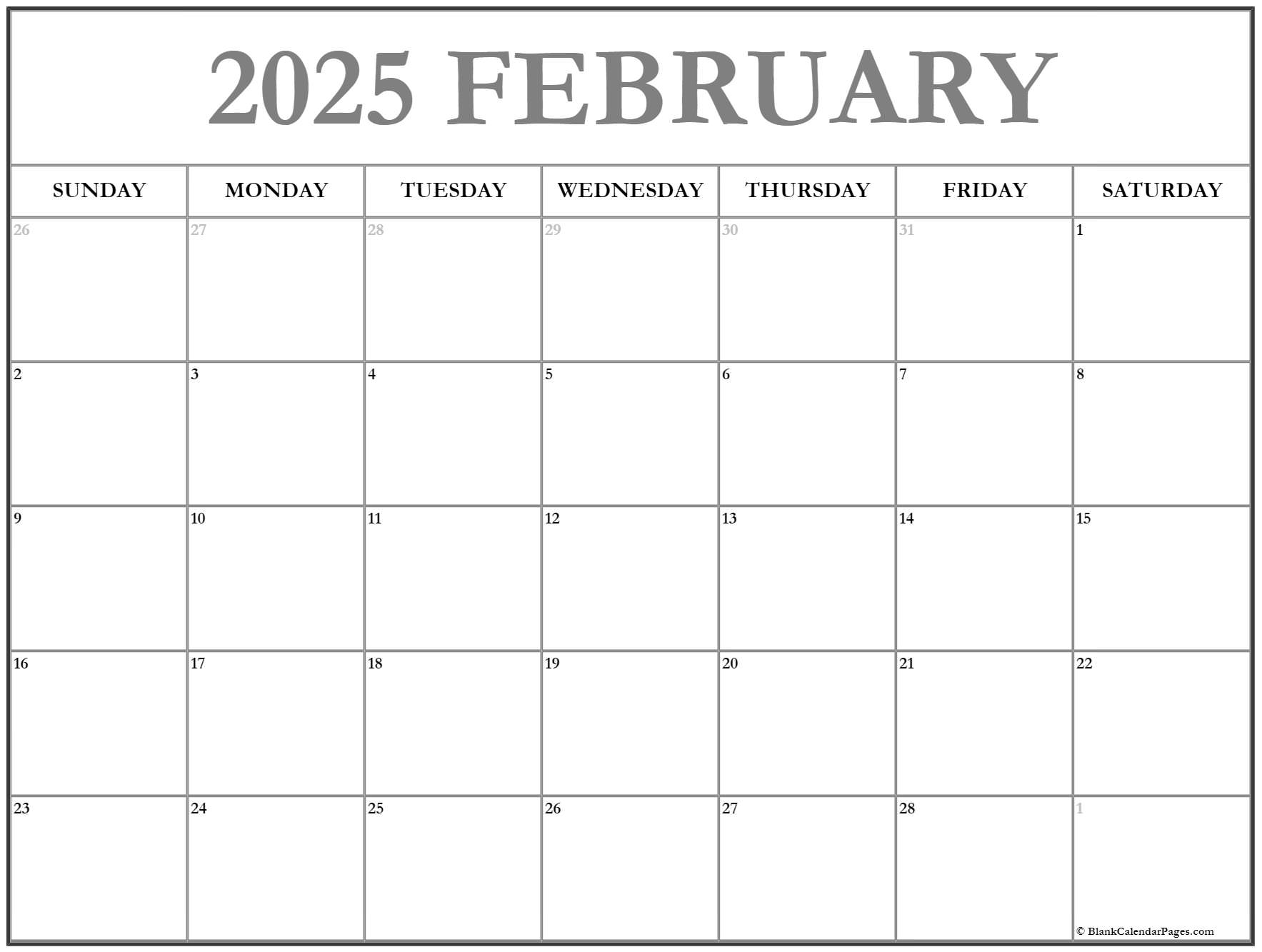 February 2023 Calendar Free Printable Calendar