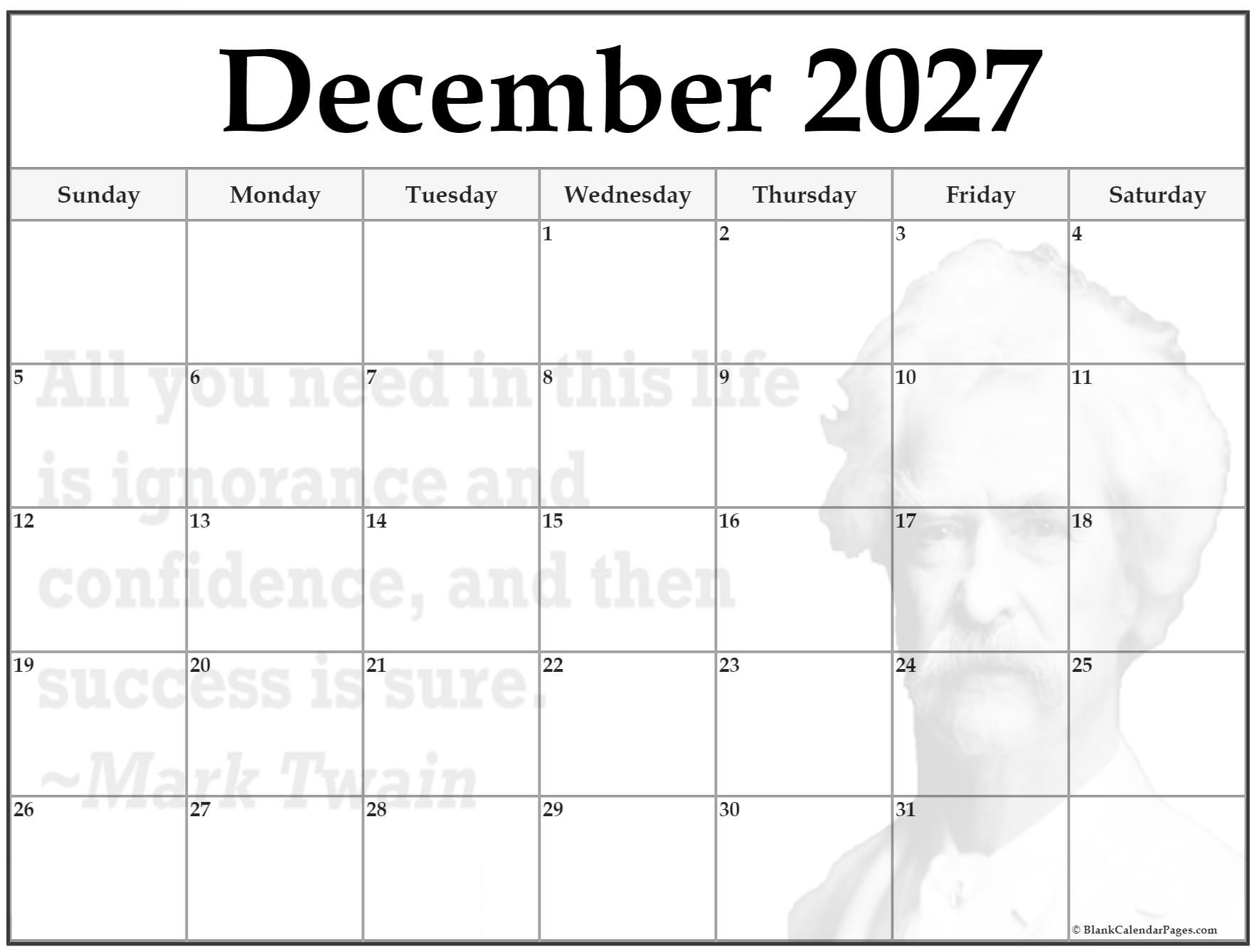 24+ December 2027 quote calendars