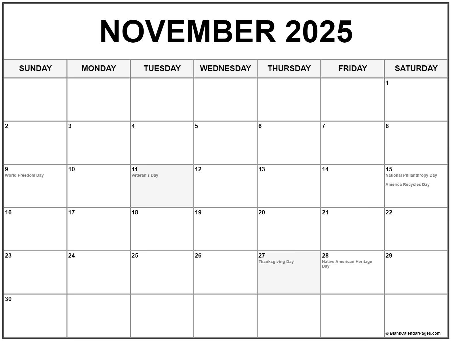 November 2023 Printable Calendar Printable World Holiday