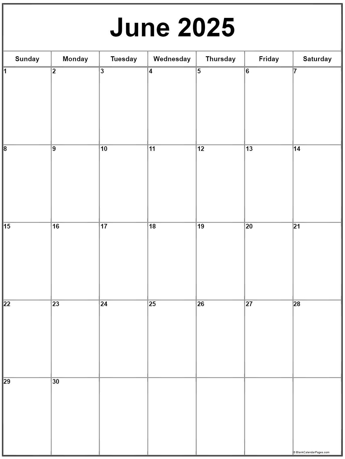 June 2023 Vertical Calendar Portrait