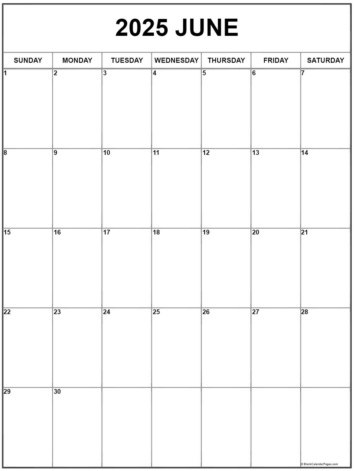 June 2023 Vertical Calendar Portrait