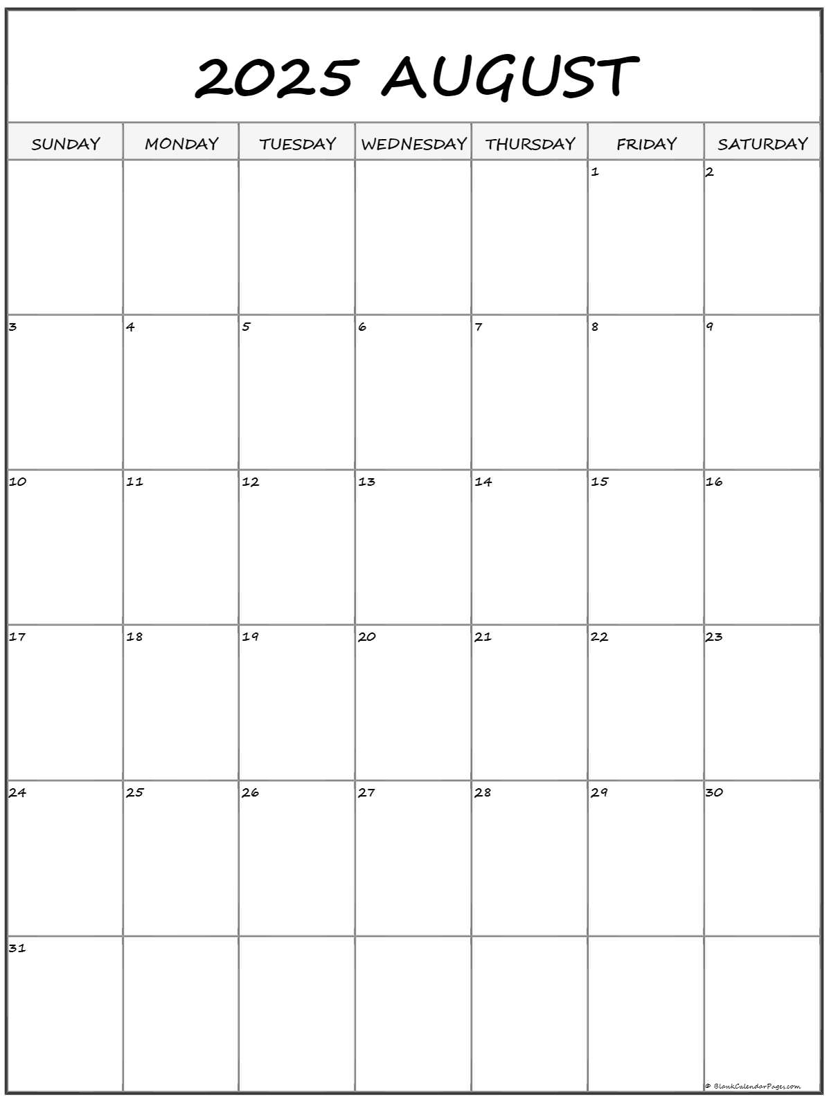 August 2023 Blank Calendar Pages Gambaran