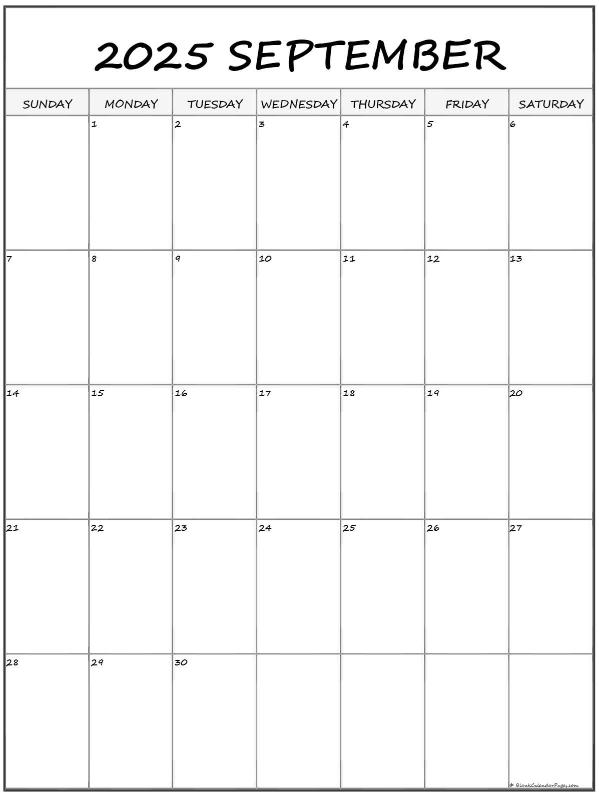 September 2023 Vertical Calendar Portrait