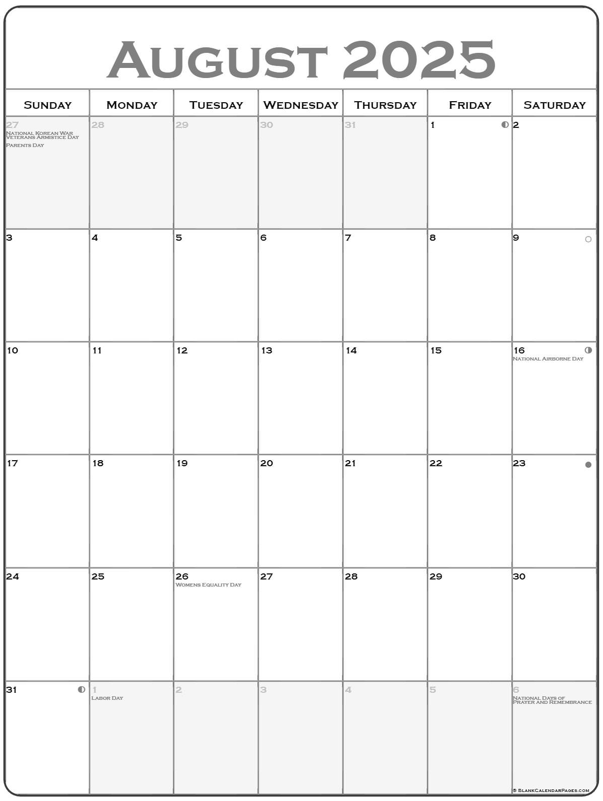 Blank August 2023 Calendar Printable Free 2023 Printable Calendar